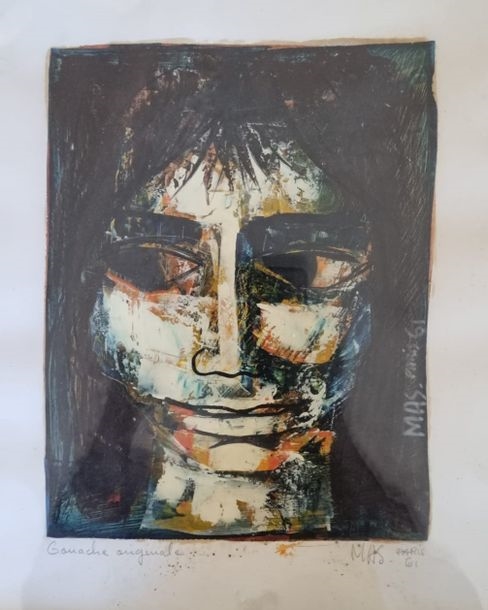 Pierre Mas | Nature morte et Portrait aux grands yeux (1962) | MutualArt