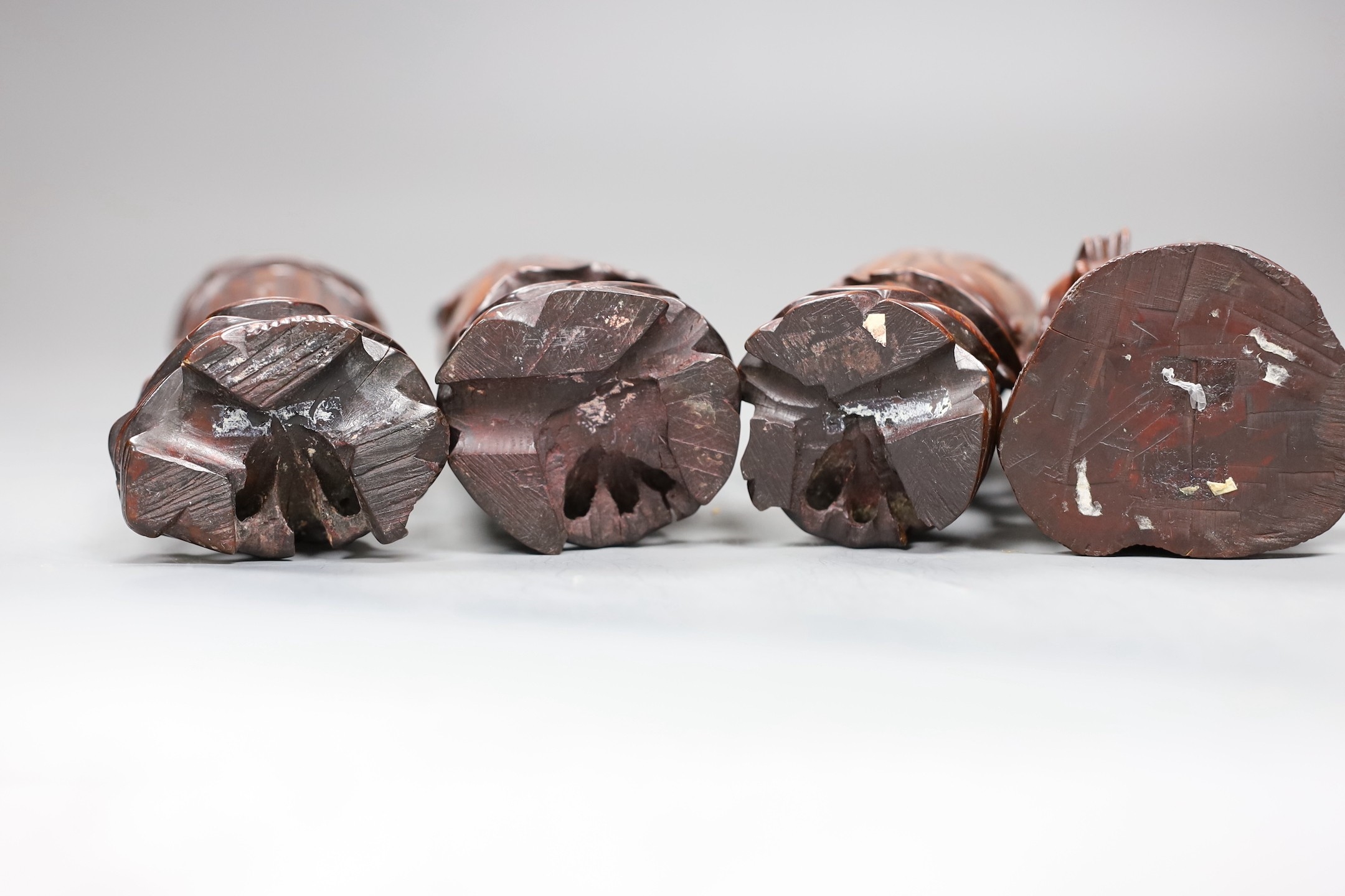 Chinese School, 20th Century | Four Chinese boxwood figures of a luohan ...