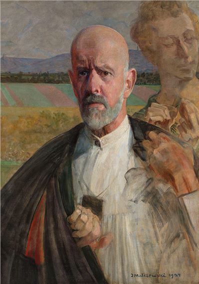 Jacek Malczewski | AUTOPORTRET Z MUZĄ (1924) | MutualArt