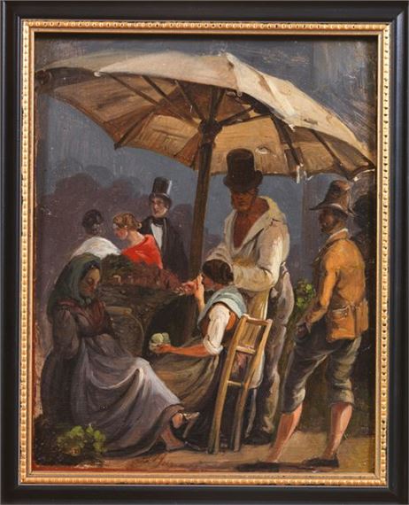 Angelo Inganni | Scene with characters (1829) | MutualArt