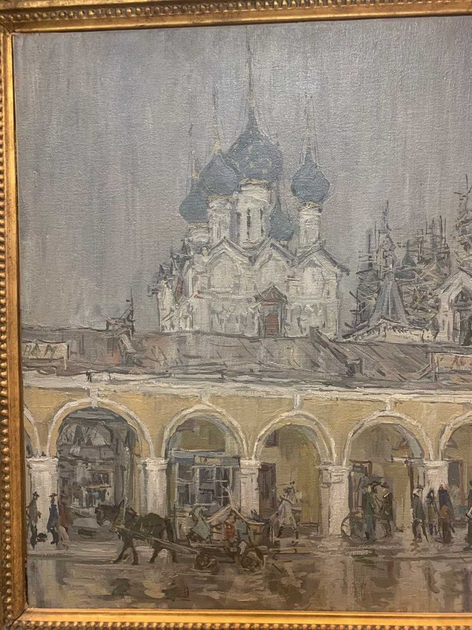 Russian School, 20th Century | 20th century Russian School Street scene with view of a Palace ...