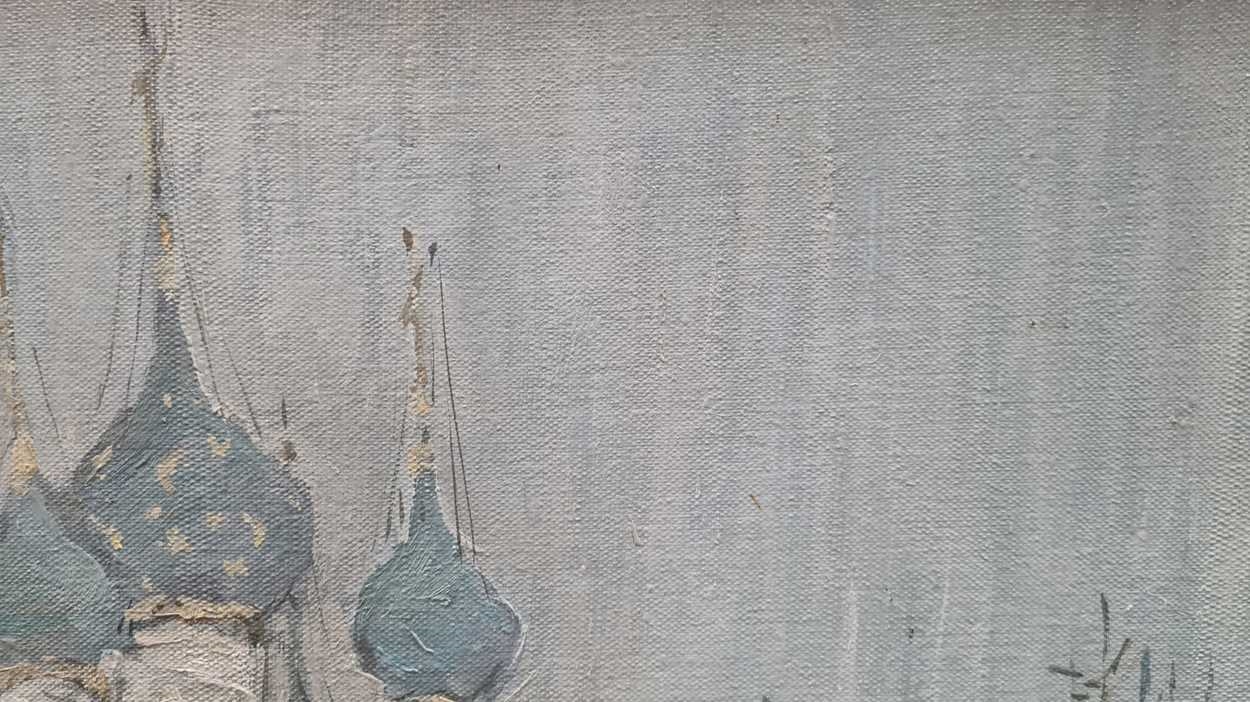 Russian School, 20th Century | 20th century Russian School Street scene with view of a Palace ...