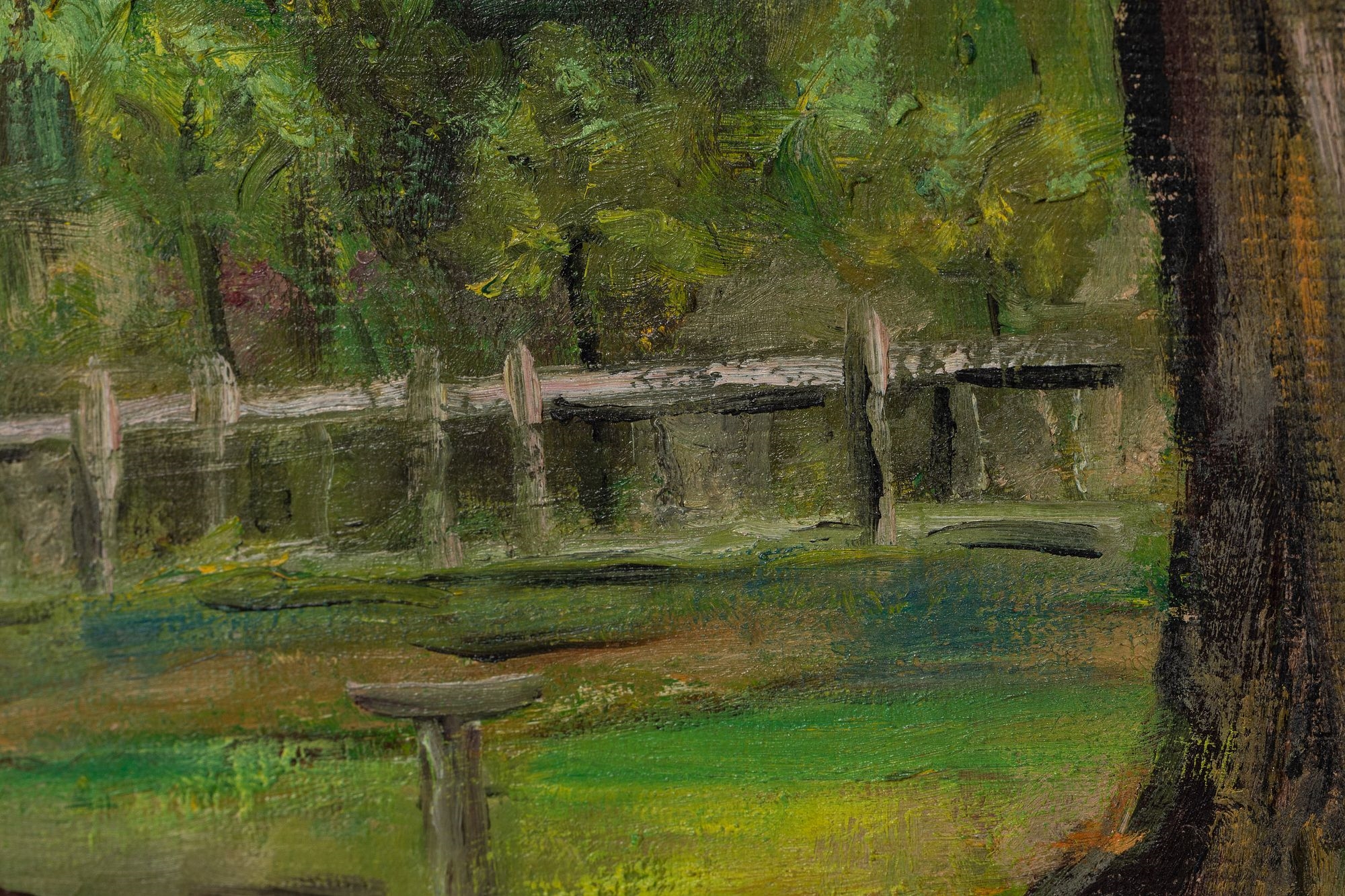 Ida Ida | Oak Trees with Spanish Moss and Cottage | MutualArt