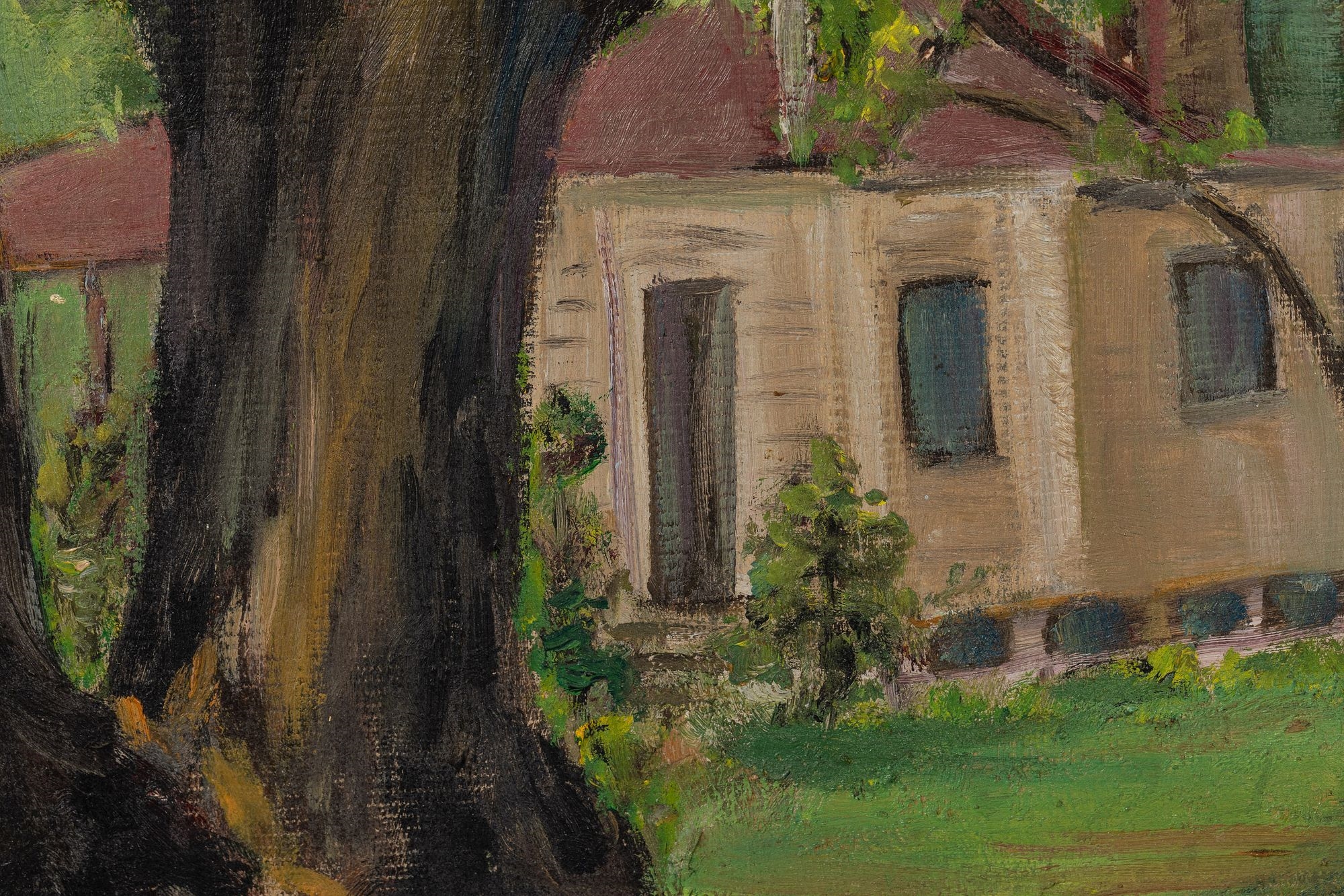 Ida Ida | Oak Trees with Spanish Moss and Cottage | MutualArt