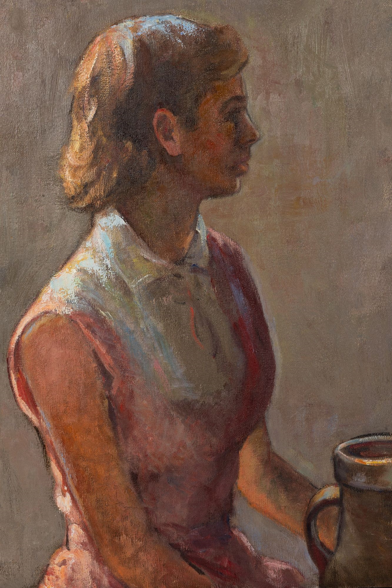 Helen Hatch Inglesby | Portrait of a Woman in a Pink Dress | MutualArt