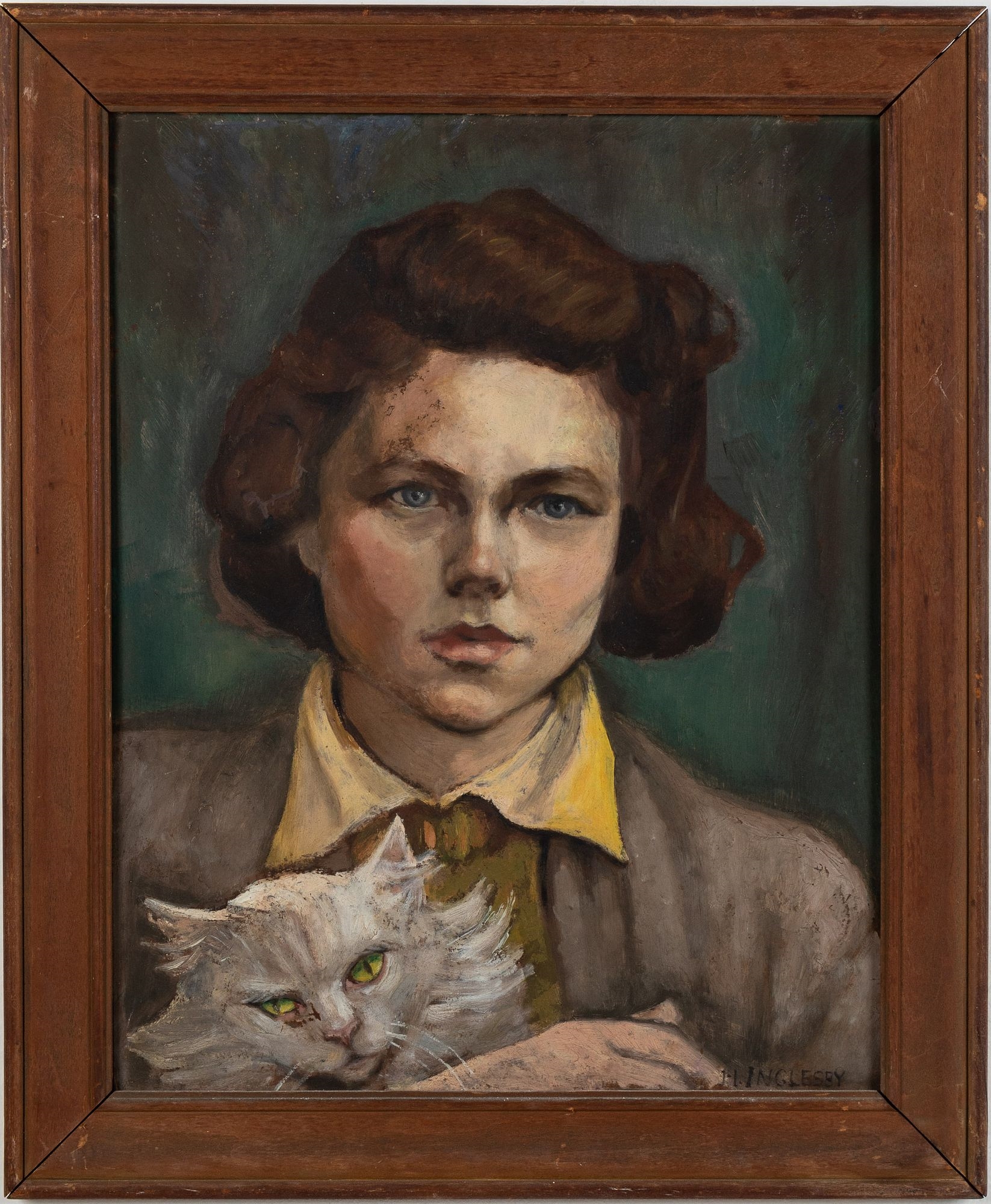 Helen Hatch Inglesby | Portrait of Woman with Cat | MutualArt