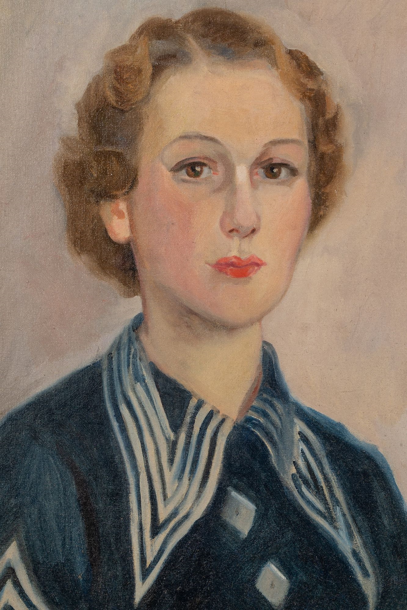 Anne Taylor Nash | Portrait of a Woman in Blue Dress | MutualArt