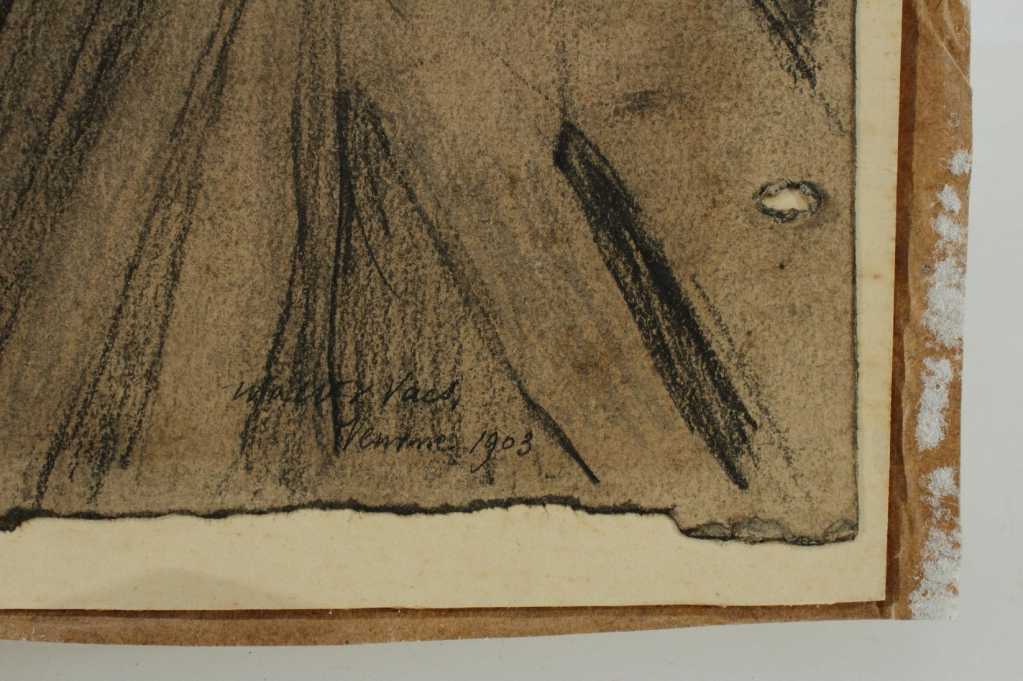 Walter Vaes | Walter Vaes - Bell Tower - charcoal on paper | MutualArt