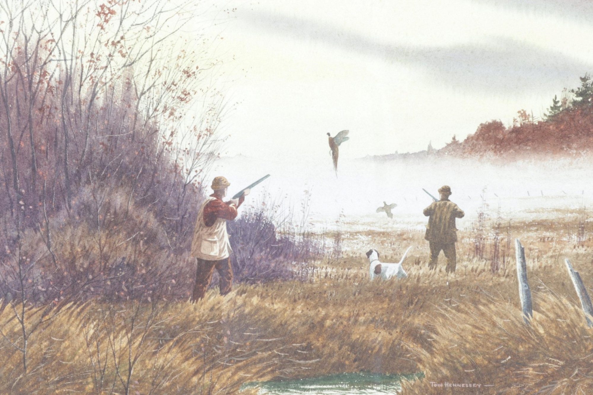 Tom Hennessey | Tom Hennessey - Quail Hunt - W/C | MutualArt
