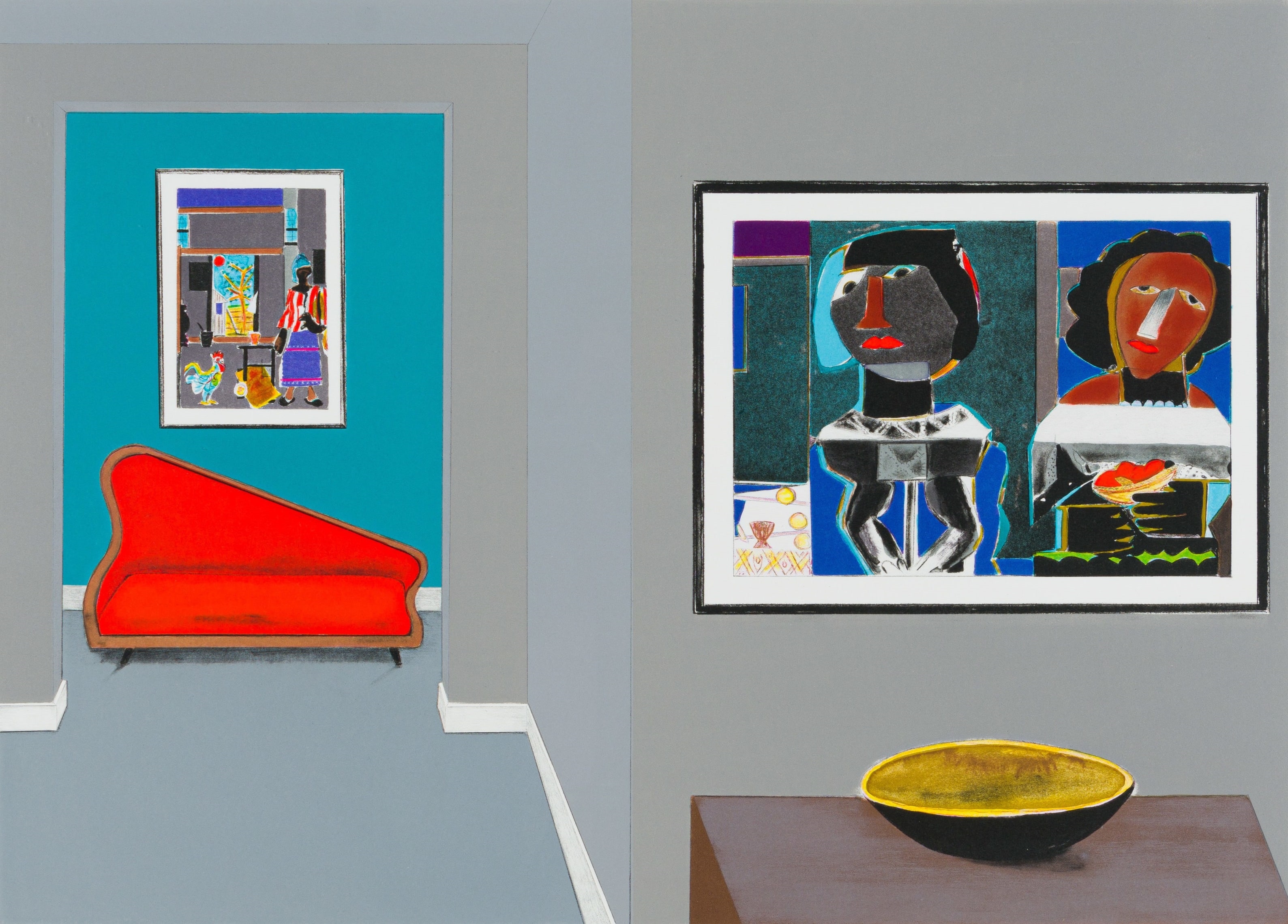 Sam Nhlengethwa | Tribute to Romare Bearden | MutualArt