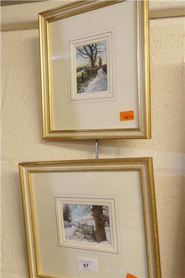 Ken Taylor | Two miniaturist winter landscapes | MutualArt