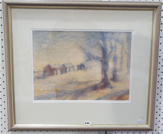 Eileen Farmer Lee | 'Old Barns, Scone' | MutualArt