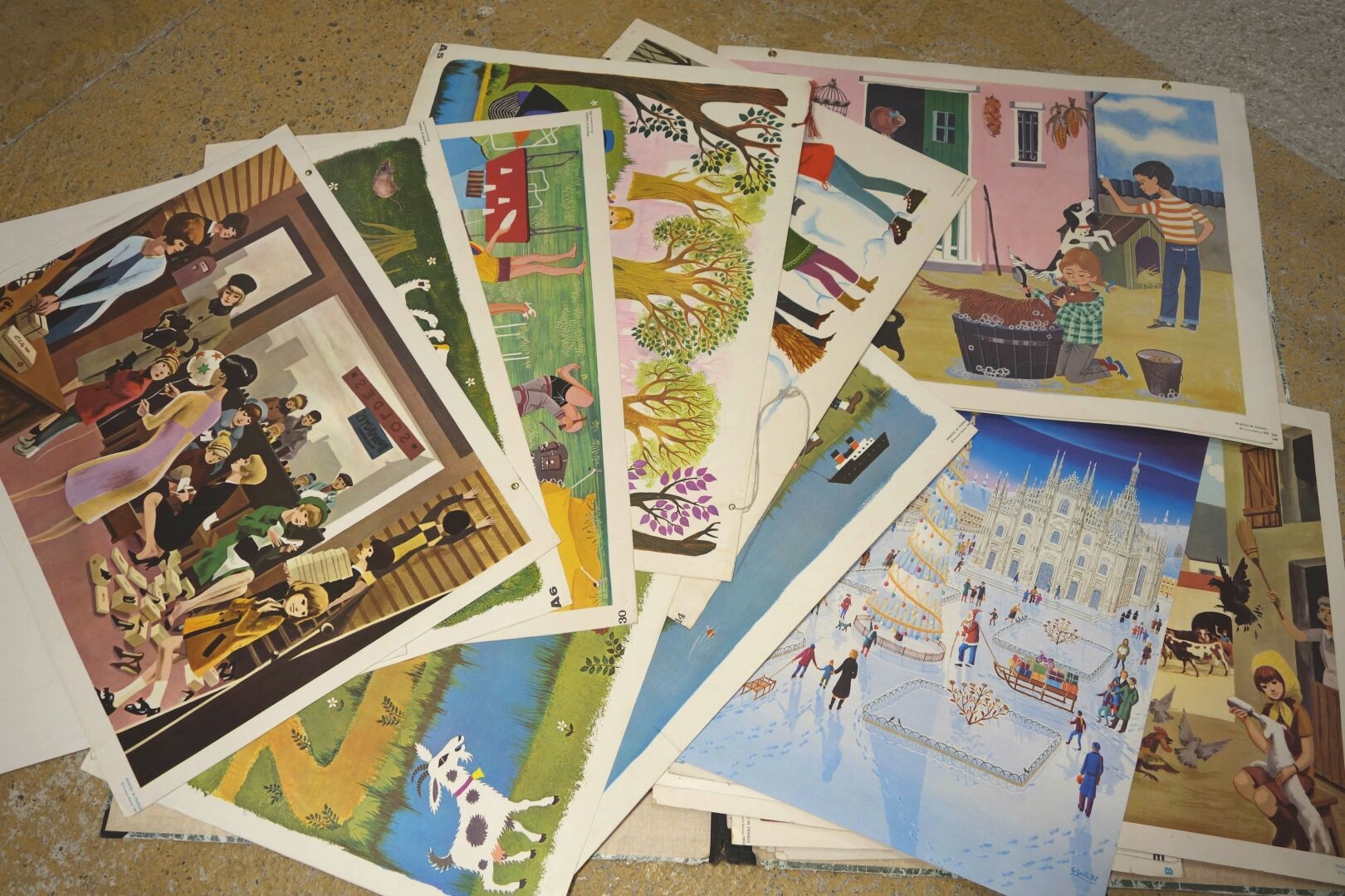 Fernand Nathan | Ensemble de 45 affiches pédagogiques sur les thèmes de ...