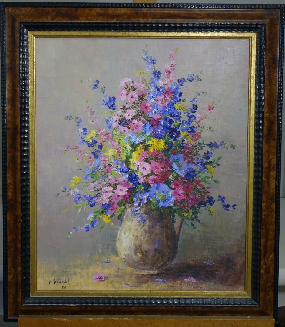 Roger Bolzonello | Nature morte au bouquet (1989) | MutualArt