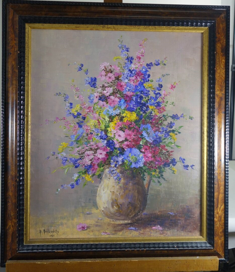 Roger Bolzonello | Nature morte au bouquet (1989) | MutualArt