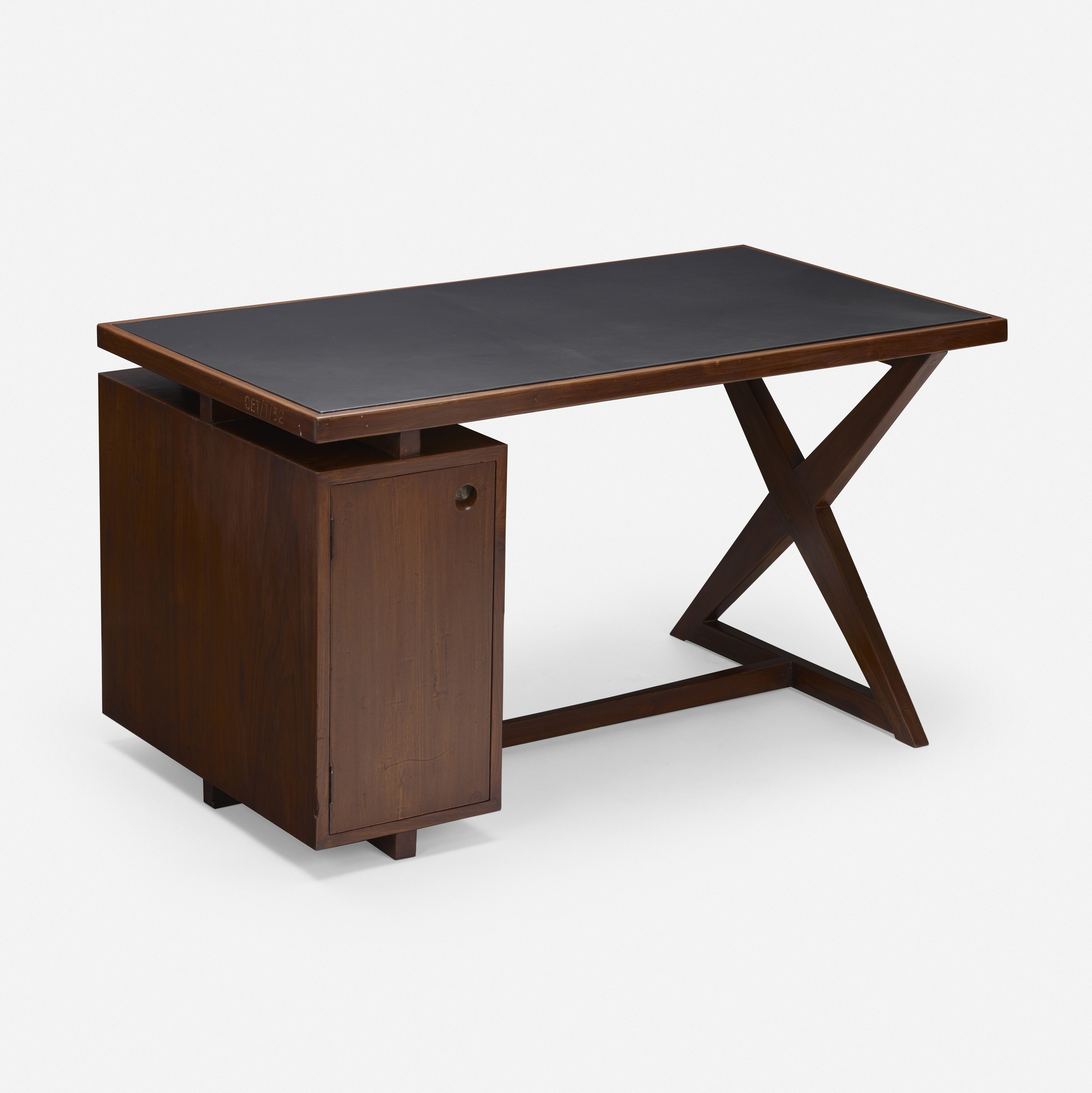 Pierre Jeanneret | Desk and Office Cane chair from Chandigarh | MutualArt