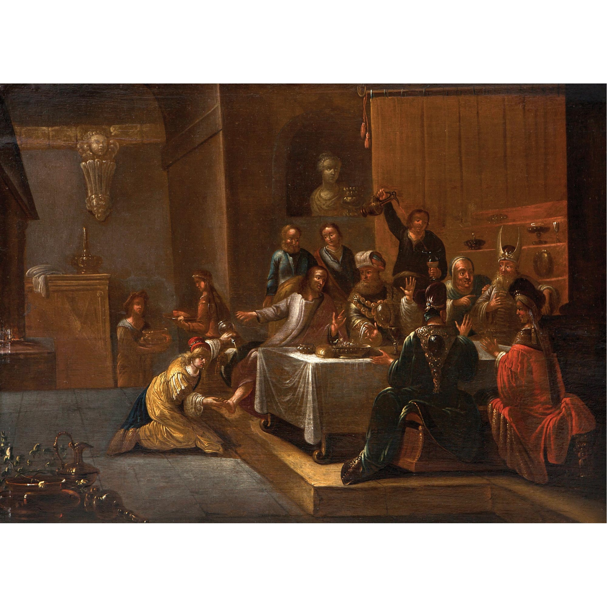 French School, 17th Century | Cristo y la Magdalena en casa de Simón el ...