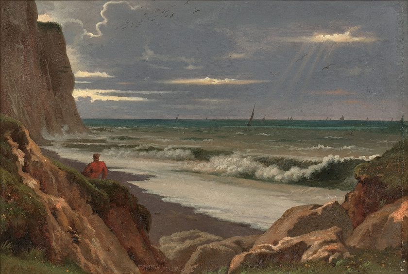 Paul Flandrin | Falaise en bord de mer en Normandie | MutualArt