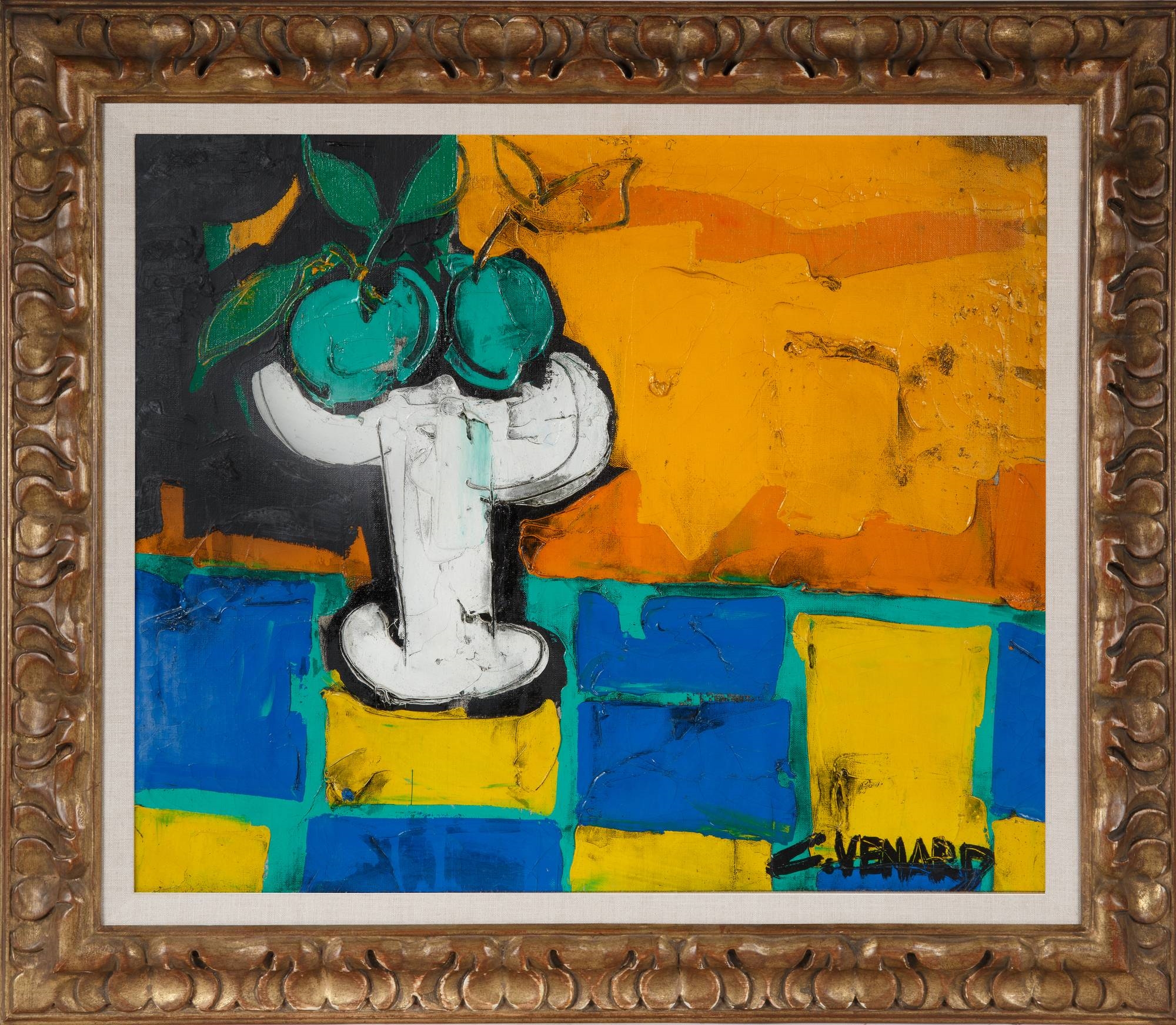 Claude Venard | Still Life with Vase of Apples | MutualArt