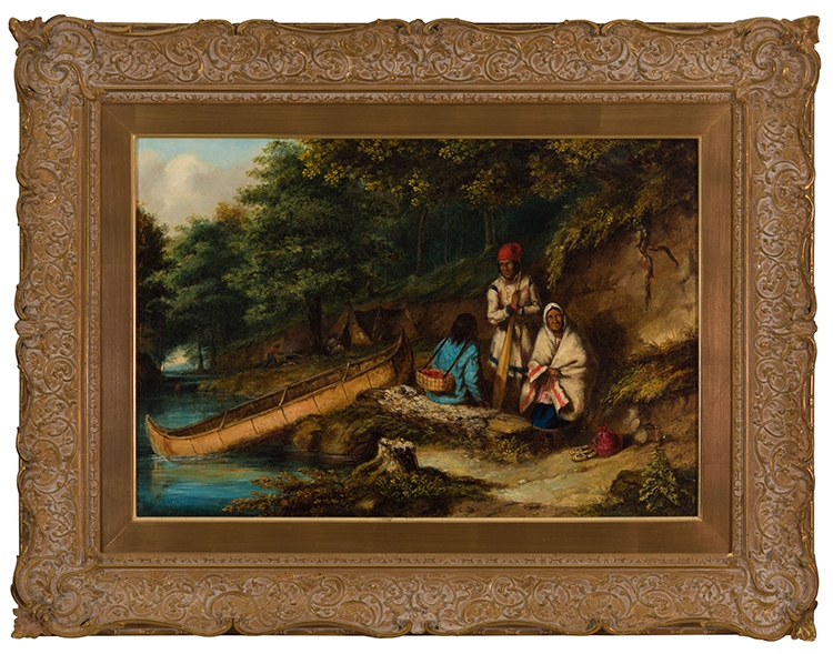 Cornelius Krieghoff | Caughnawaga Indian Encampment at a Portage ...