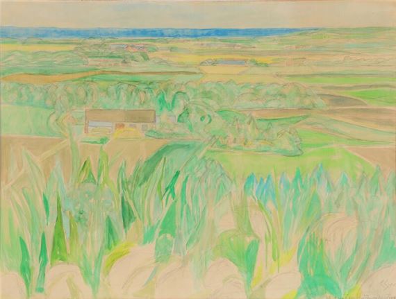 Christine Swane | Udsigt fra Holtbjerghus (1953) | MutualArt