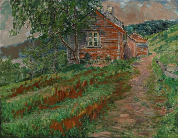 Bernhard Hinna | Landscape with cottage | MutualArt