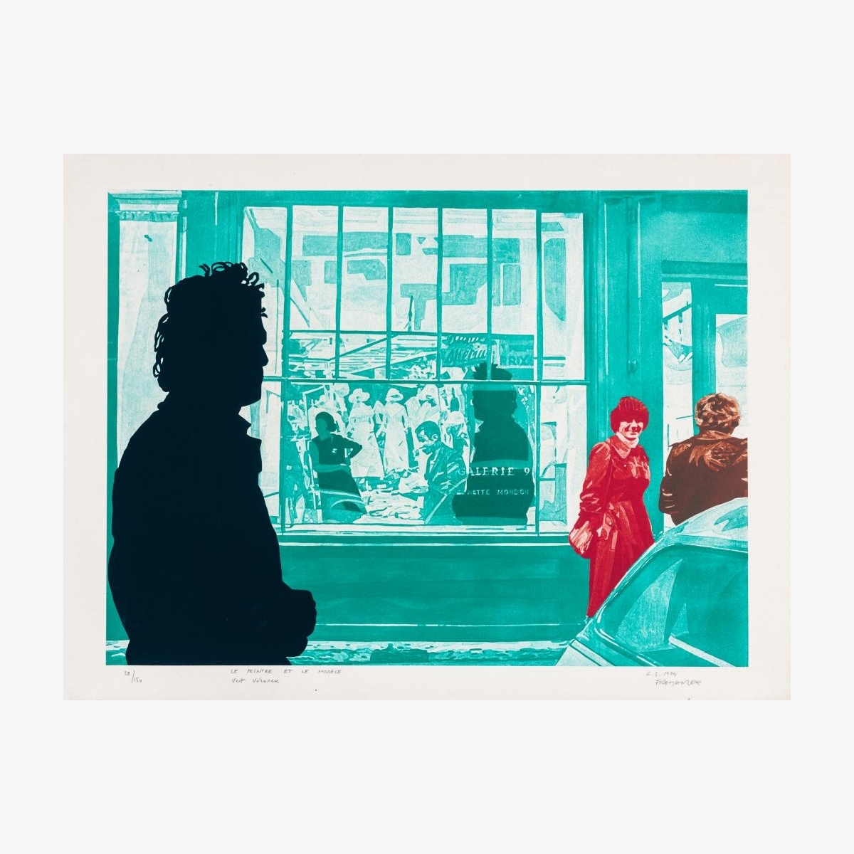 Gérard Fromanger | Le peintre et le modèle vert véronèse (1974) | MutualArt