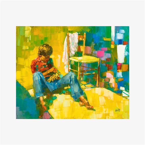 Rodolfo Dotti | Ragazzo accanto alla seggiola (1977) | MutualArt