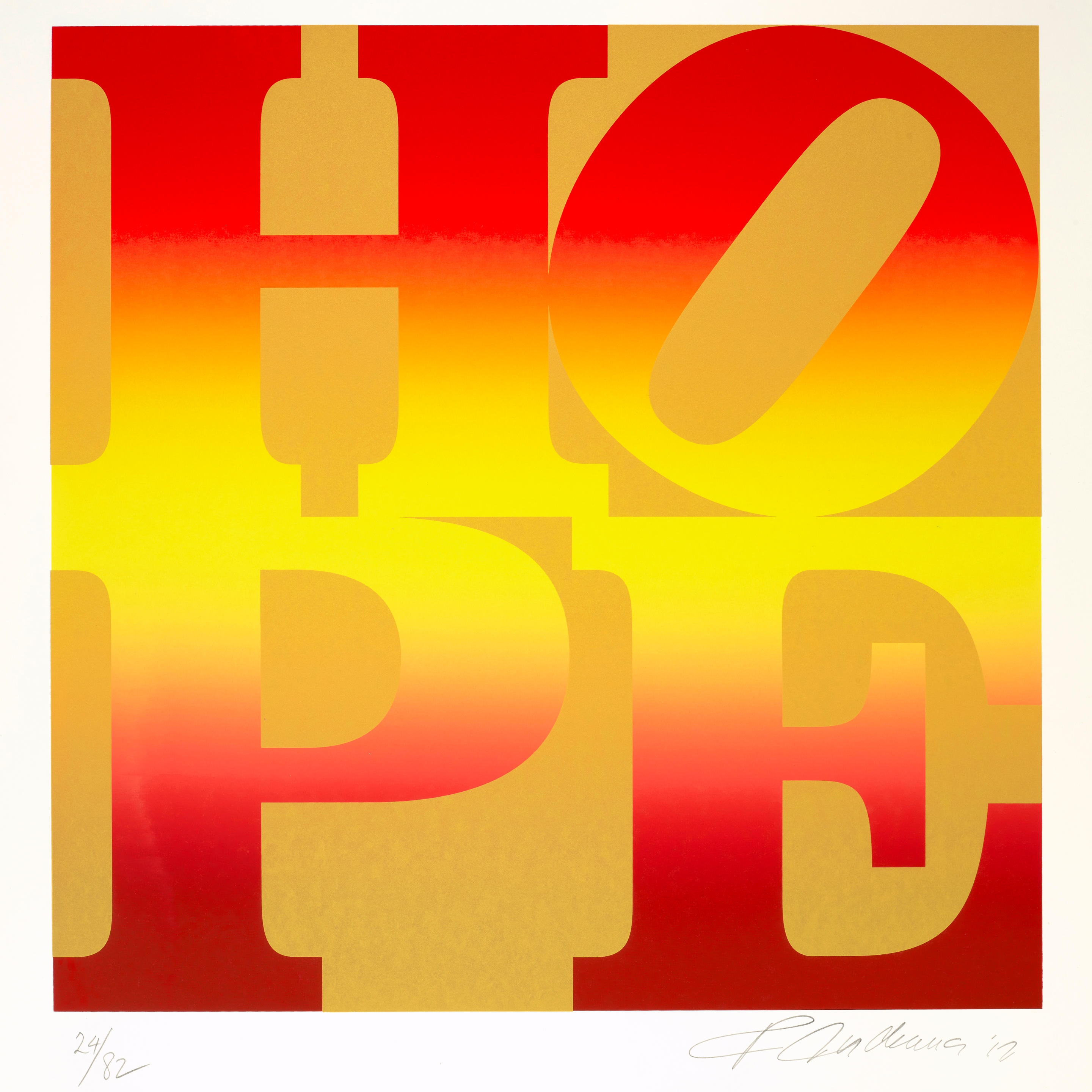 Robert Indiana | Four Seasons of Hope (Gold) (4 works) (2012) | MutualArt