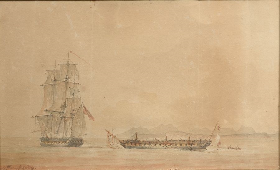 Nicholas Pocock | Catch of War - Towing of a French Frigate. (1809 ...