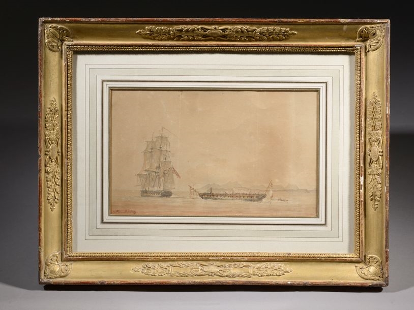 Nicholas Pocock | Catch of War - Towing of a French Frigate. (1809 ...