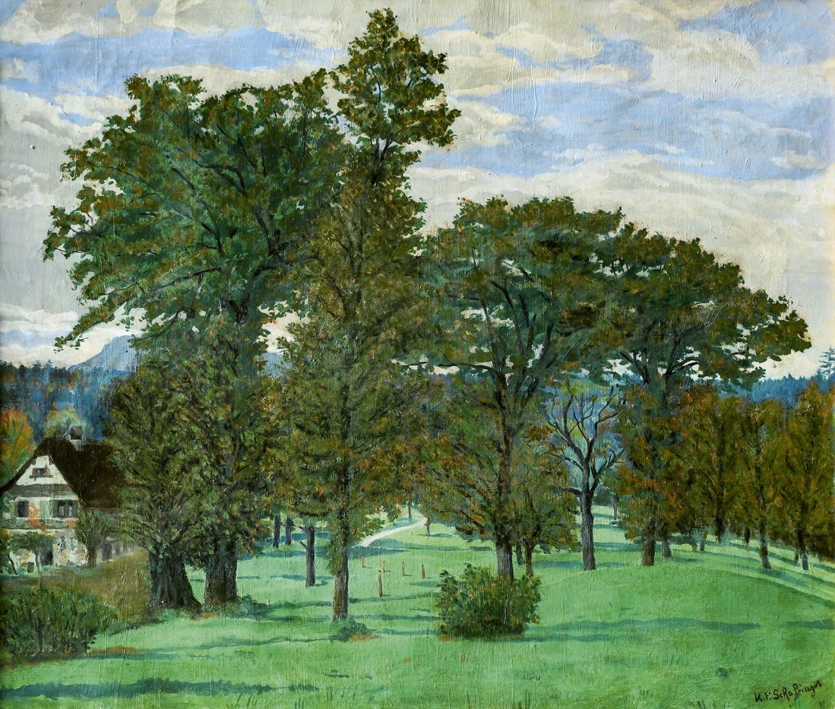 Karl Friedrich Schobinger | Landschaft bei Matthof mit dem Geisterhüsli ...