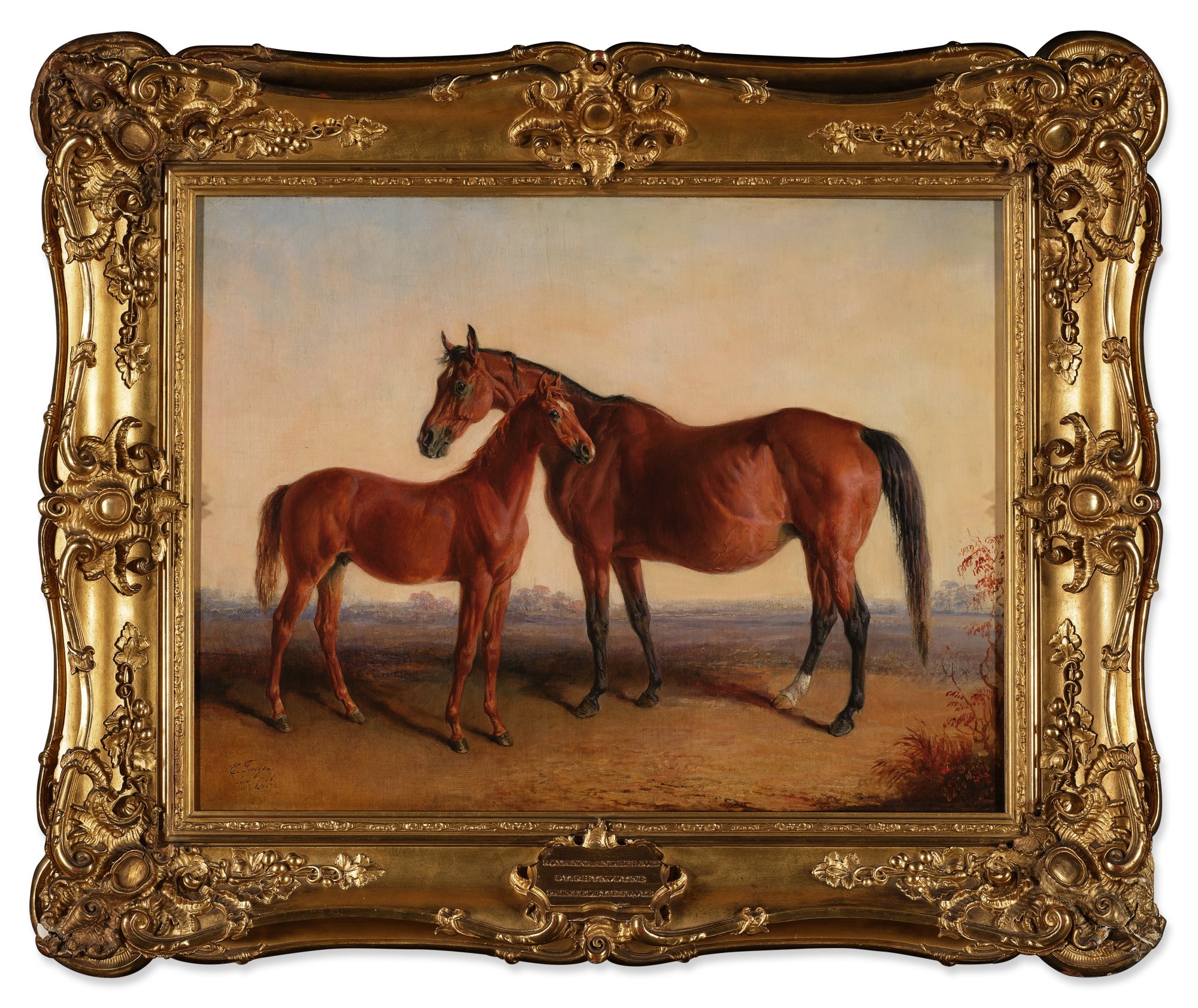 Edward Troye | Roxanna and Her Colt Blarney Stone by Rhynodyne | MutualArt