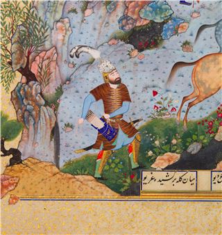 Mirza Ali | Rustam recovers Rakhsh from Afrasiyab's herd, illustrated ...