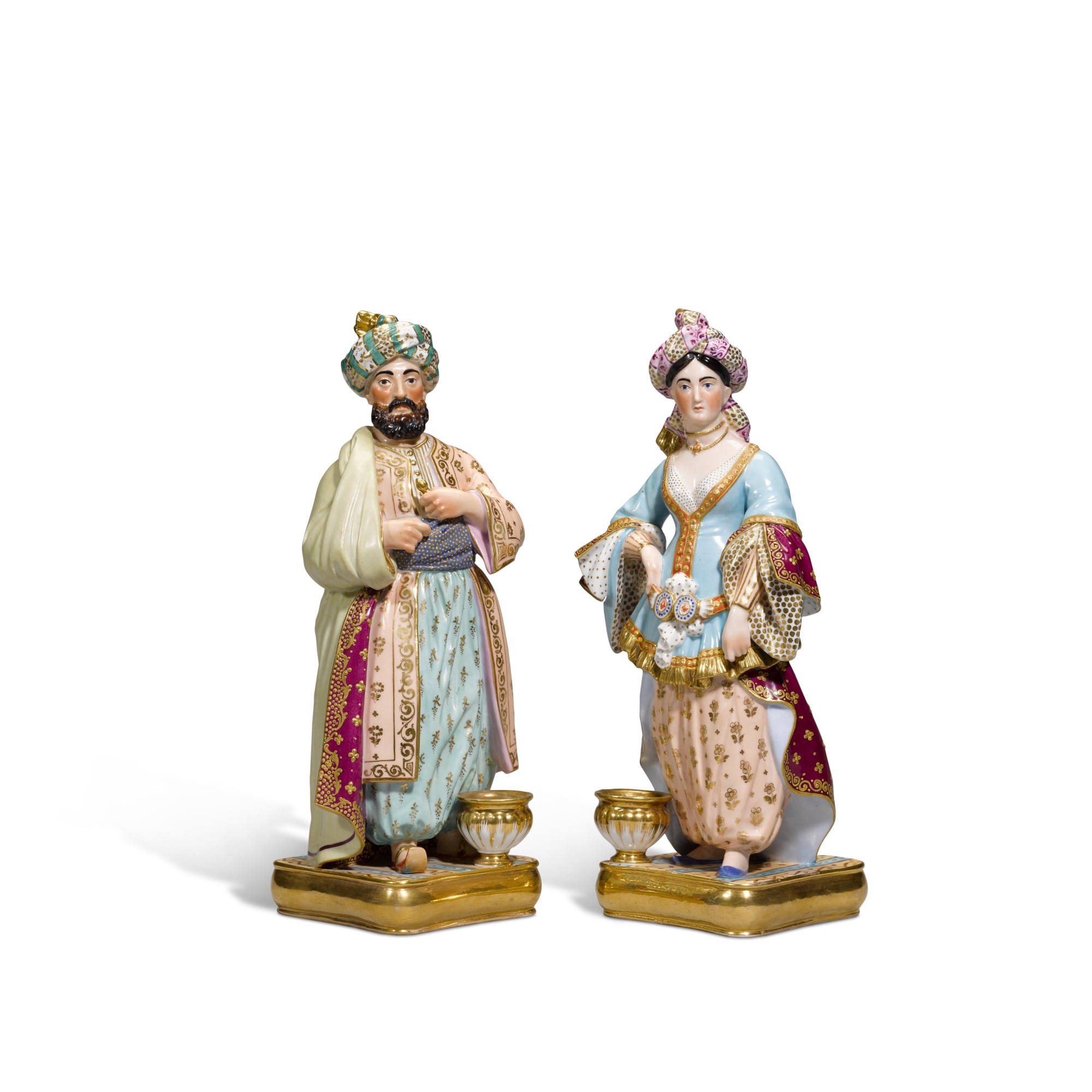 French School, 19th Century | A pair of Porcelain de Paris Ottoman ...
