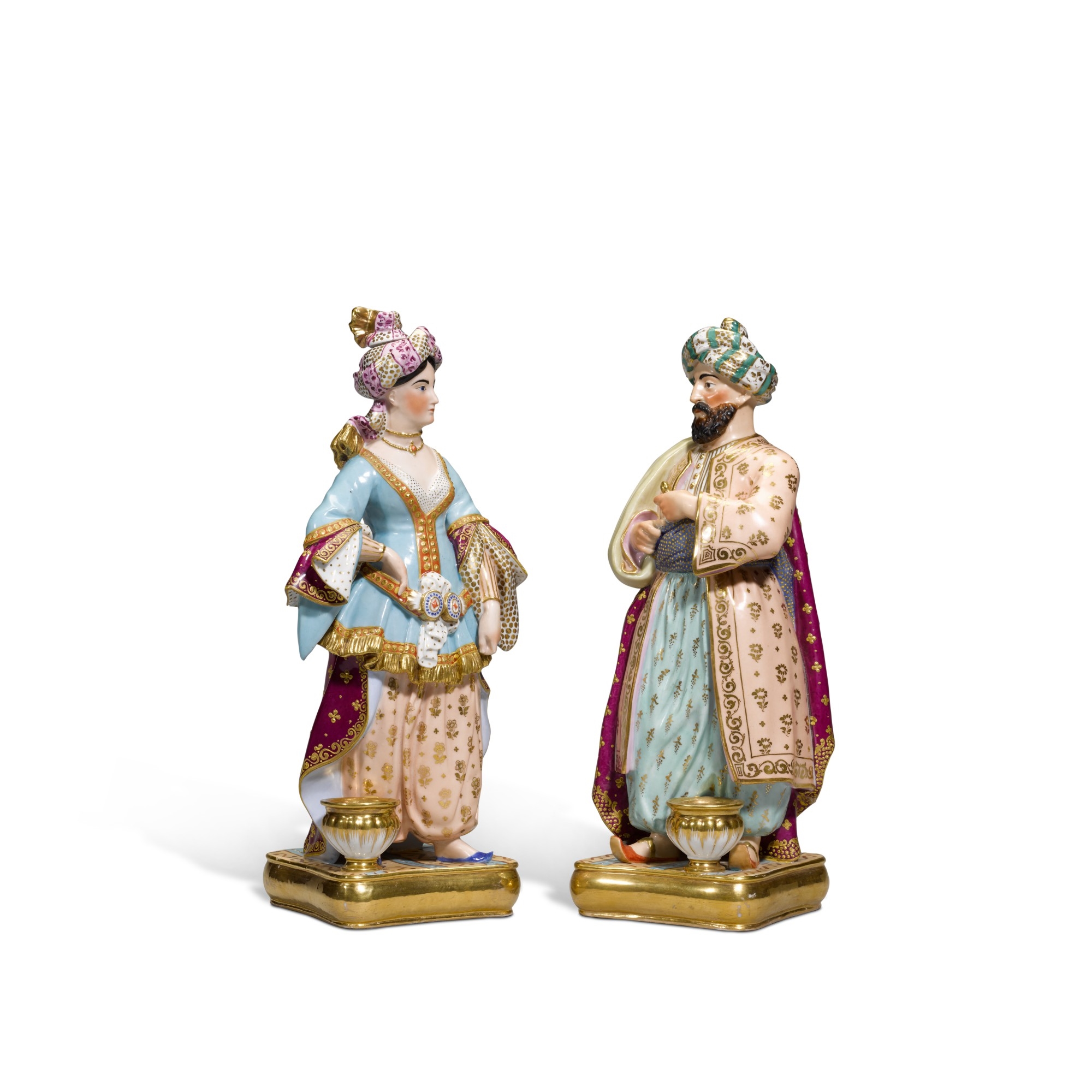 French School, 19th Century | A pair of Porcelain de Paris Ottoman ...