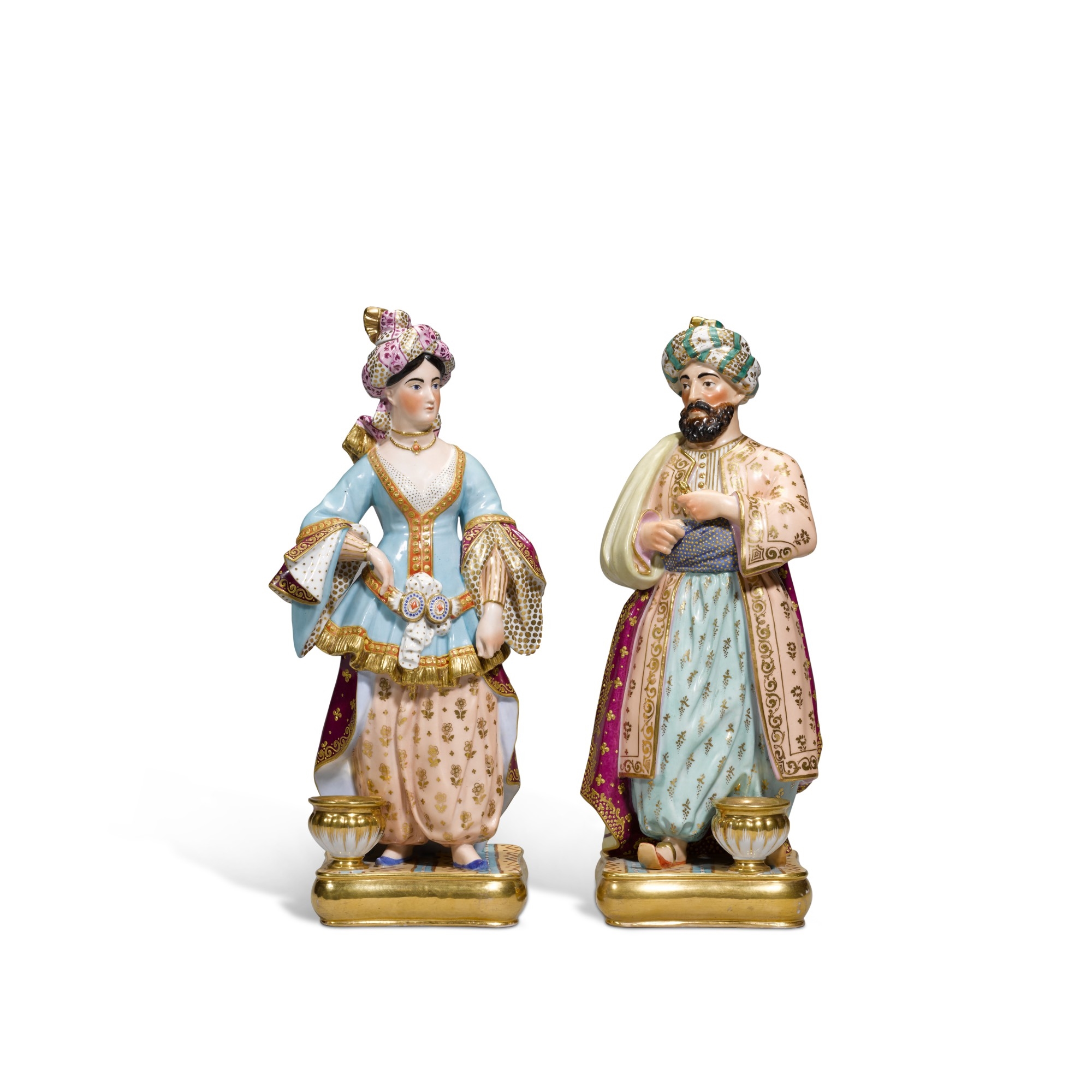 French School, 19th Century | A pair of Porcelain de Paris Ottoman ...