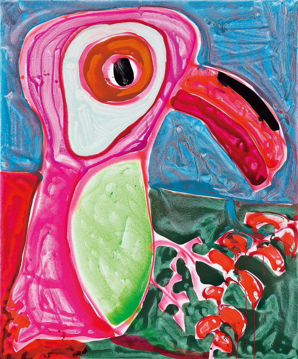Katherine Bernhardt | Pink Parrot (2017) | MutualArt