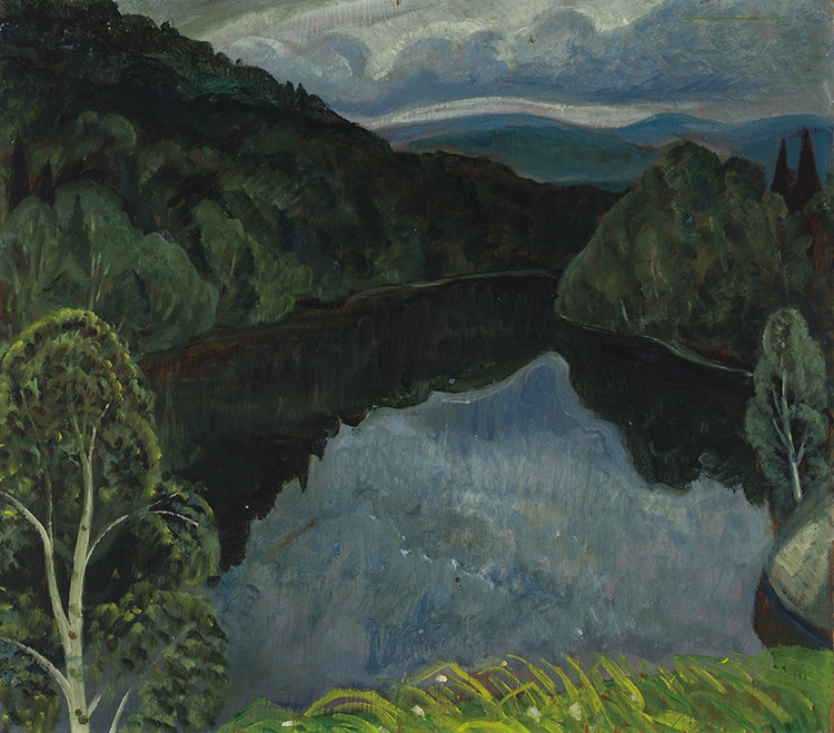 Anne Douglas Savage | House in Winter / Sketch for Lake at Evening ...