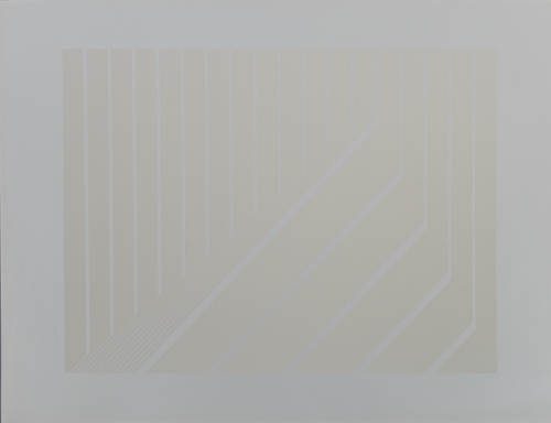 Leo Erb | Linienbild in Crème auf Weiß (1972) | MutualArt