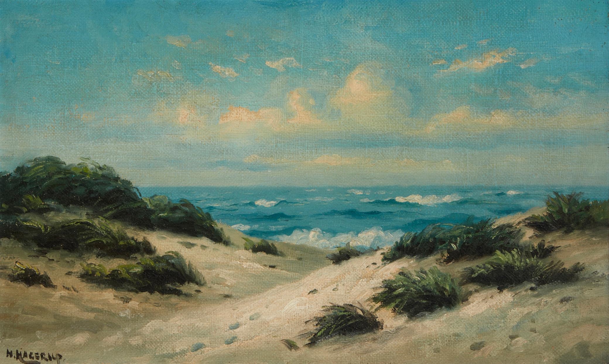 Nels Hagerup | Coastal dunes with tall grass | MutualArt
