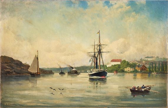 Christian Fredrik Swensson | Inloppet till Stockholm (1880) | MutualArt