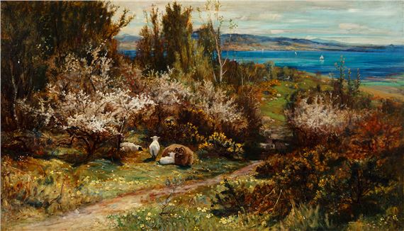 Joseph Denovan Adam | Schottische Frühlingslandschaft mit ruhender ...