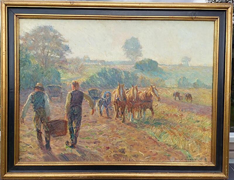 Borge C. Nyrop | A ploughing scene (1925) | MutualArt