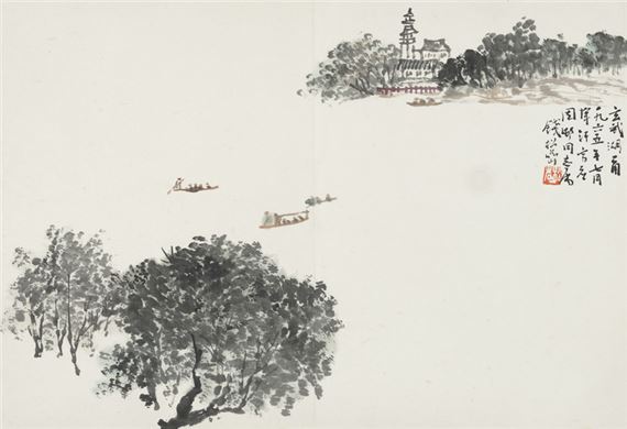 Qian Songyan | A corner of Xuanwu Lake (1965) | MutualArt
