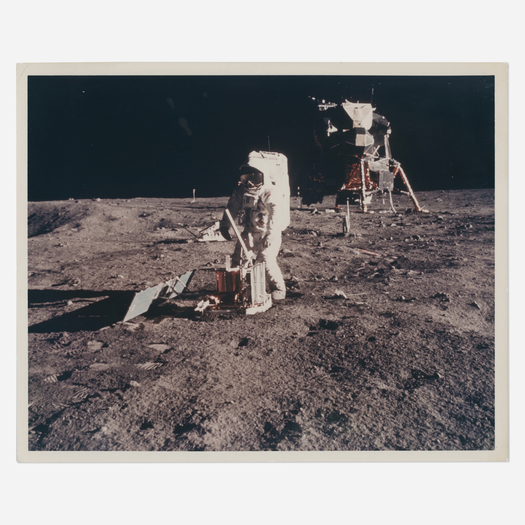Neil Armstrong | Buzz Aldrin posing for a photograph in front of Tranquility Base, Neil ...