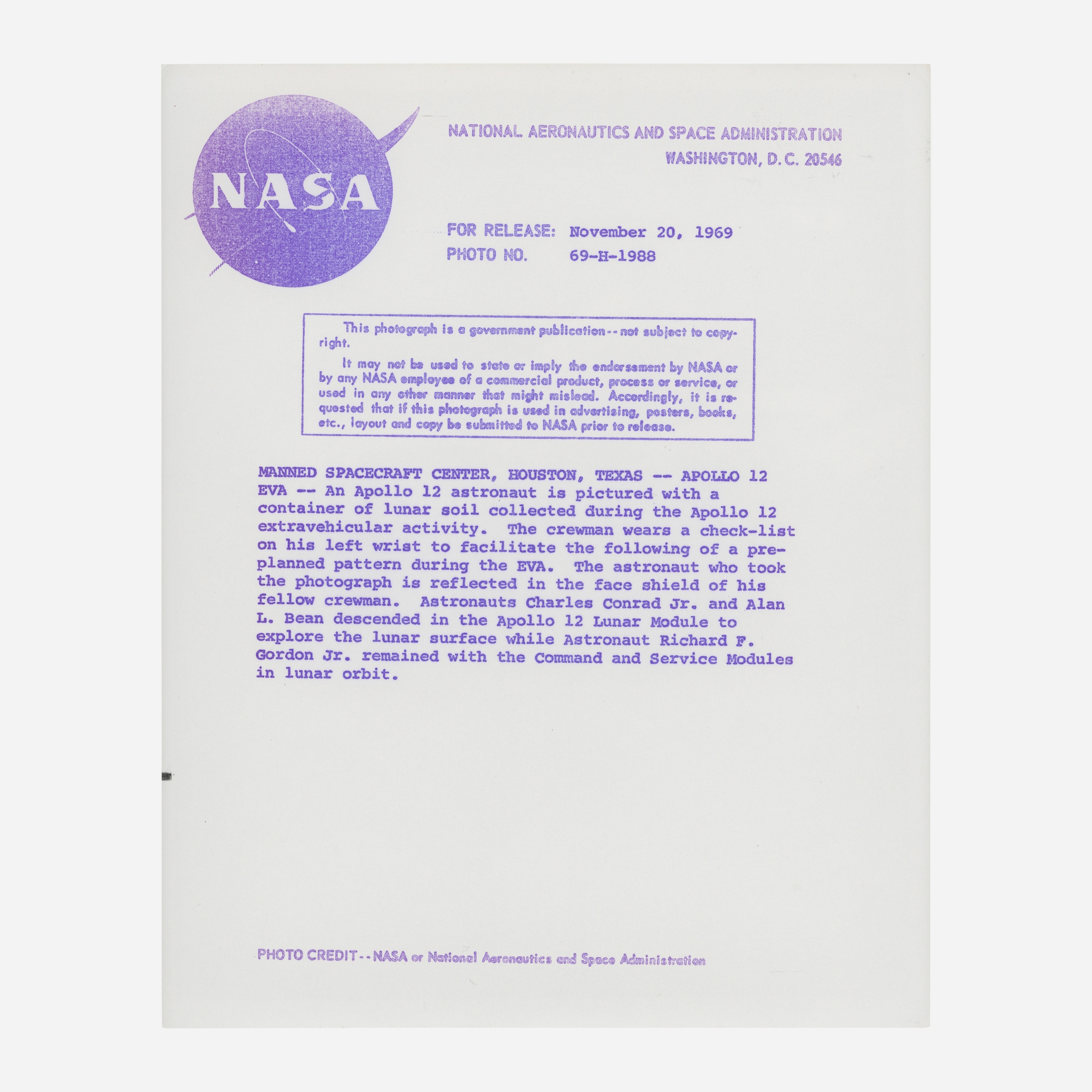 Charles Conrad | The first Moon selfie: Pete Conrad fully reflected in ...