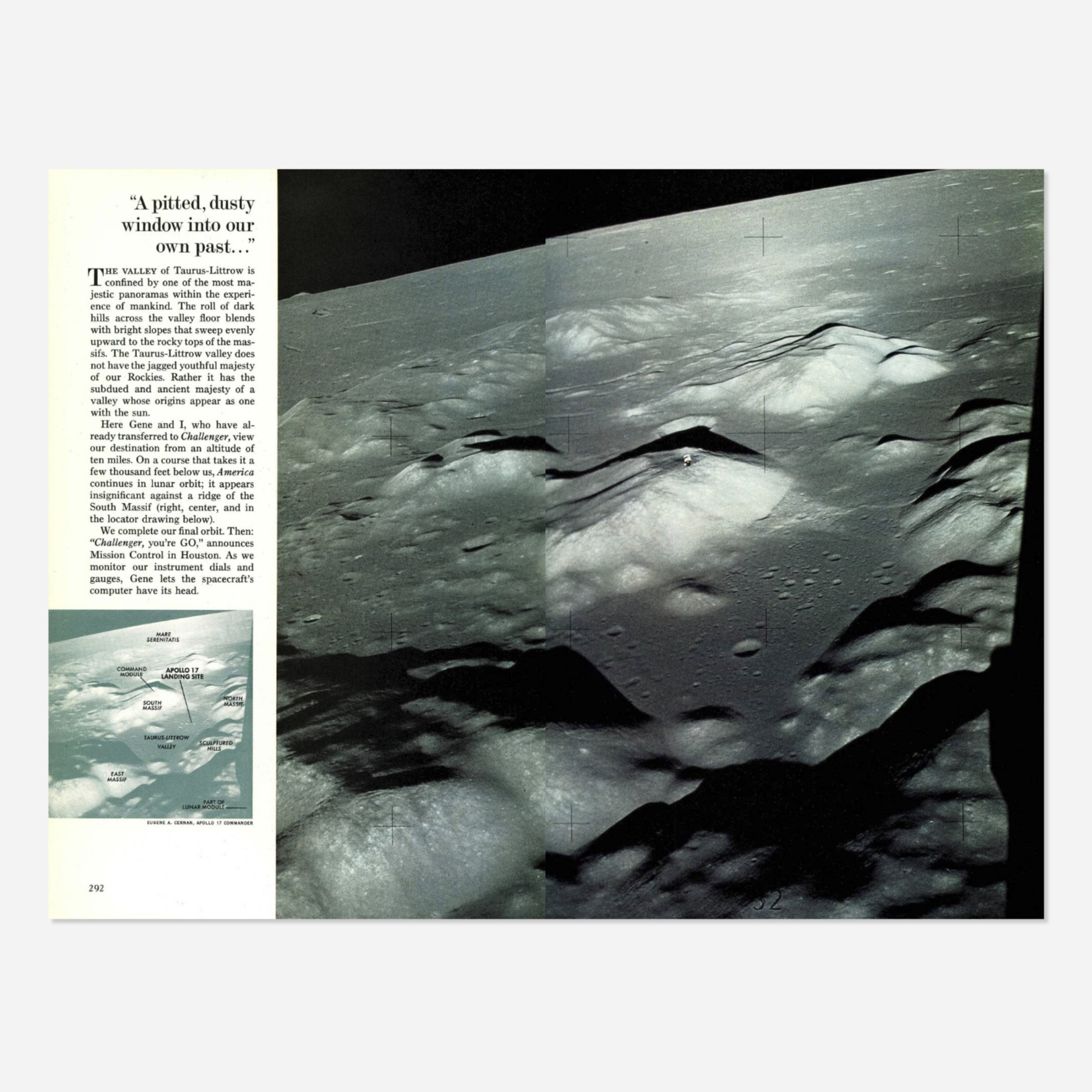 Eugene Cernan | CSM America flying at low altitude over the Taurus ...