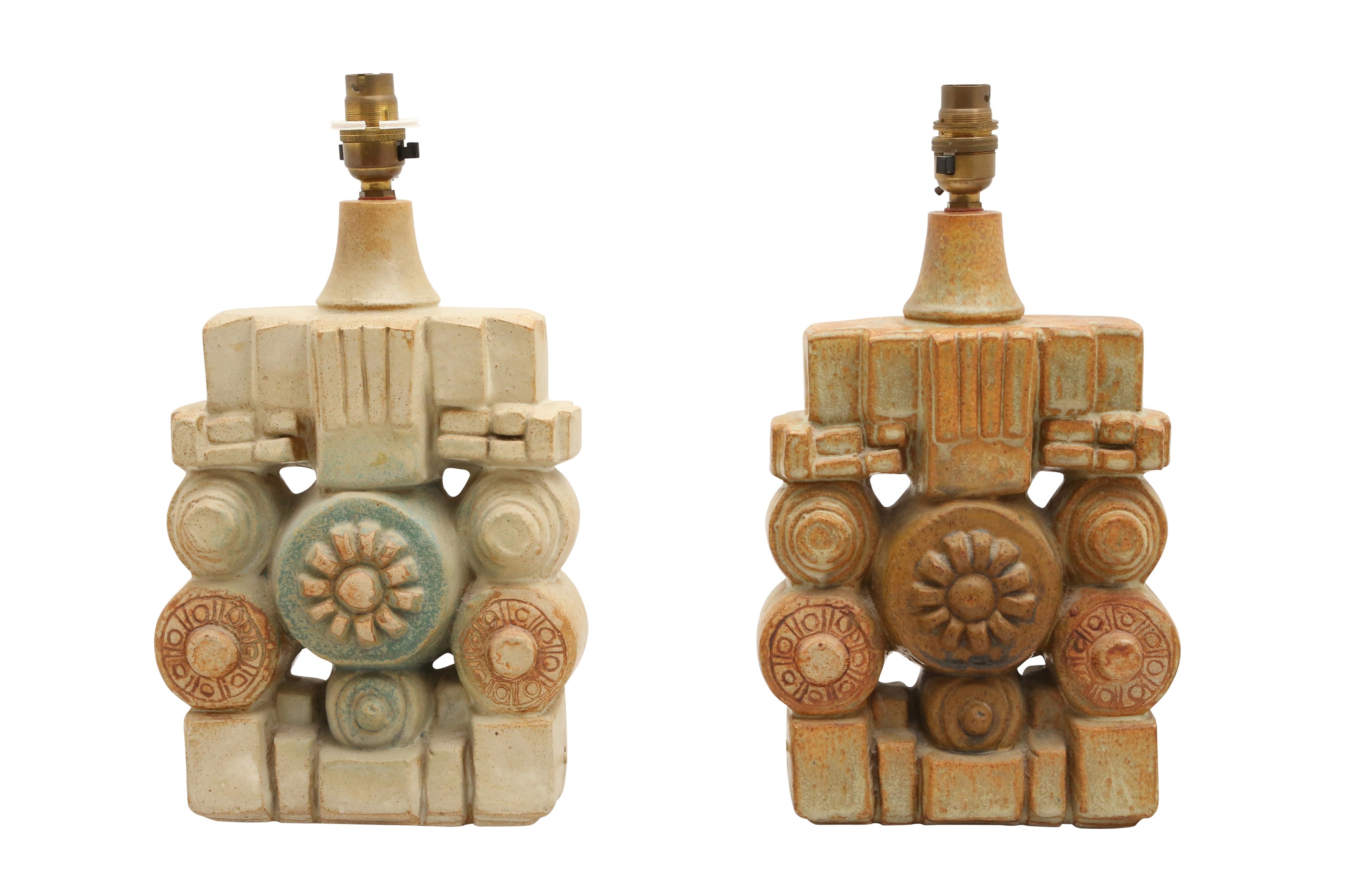 Bernard Rooke | a pair of studio pottery stoneware table lamp bases of ...