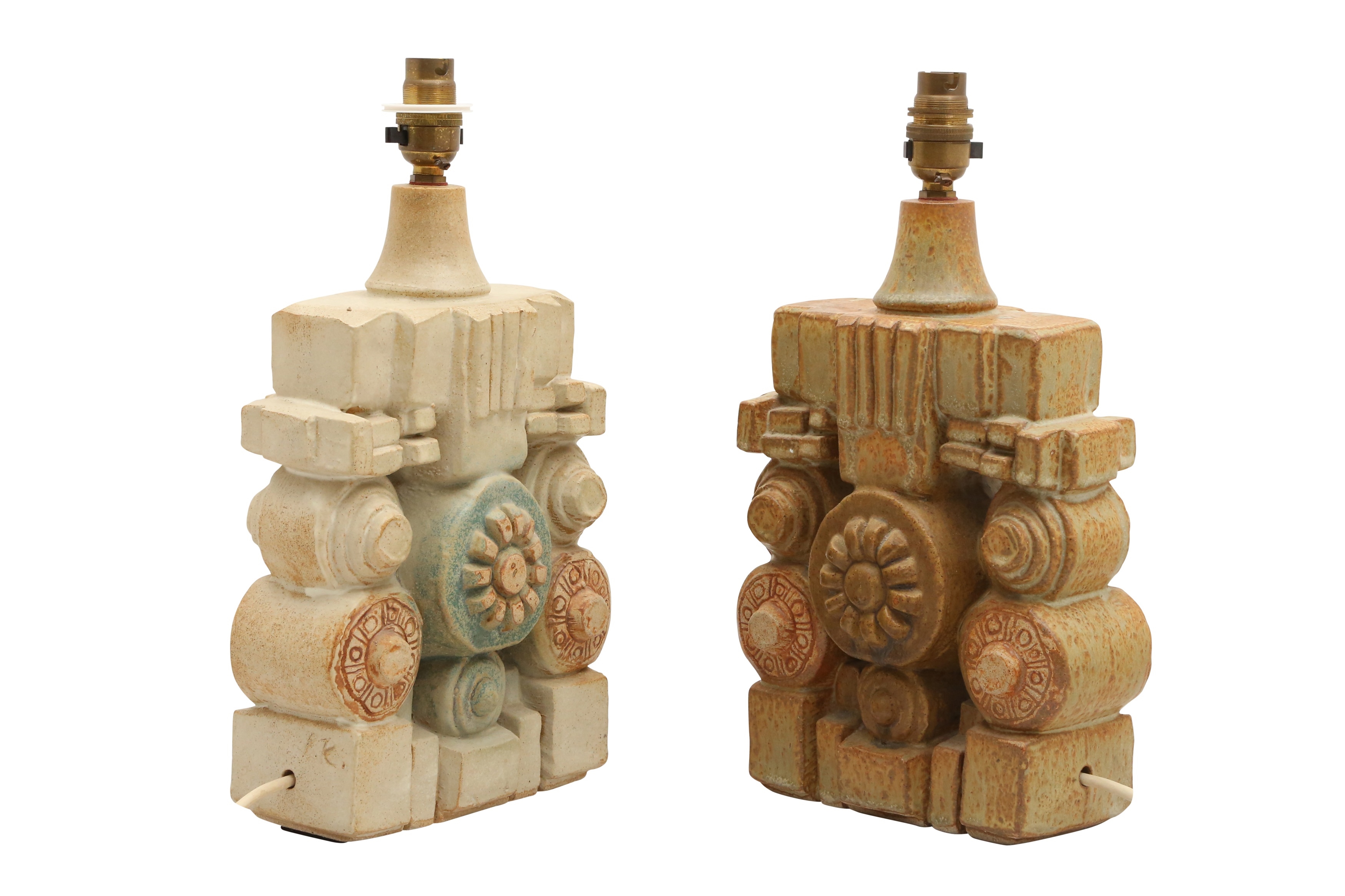 Bernard Rooke | a pair of studio pottery stoneware table lamp bases of ...
